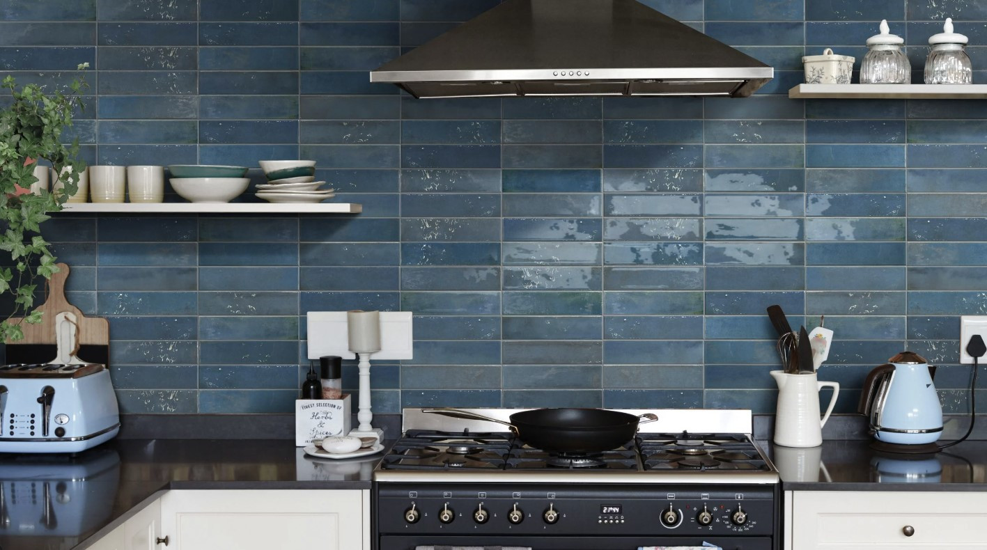 Memory Cobalt Blue 2 1/2" x10” Gloss Porcelain Tiles - Portland Direct ...