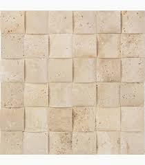 Ivory Pillowed 2"x2" Square Mosaics 12x12 Travertine Tiles - Portland ...