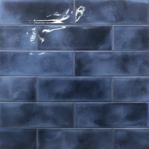 Camp Army Canvas Blue 4"x12" Ceramic Wall Tiles