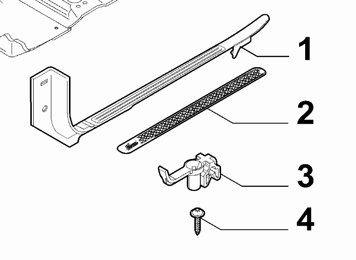Fiat 500 (2007-2015) Gucci Door Sill Moulding Right Side (Single Sill)