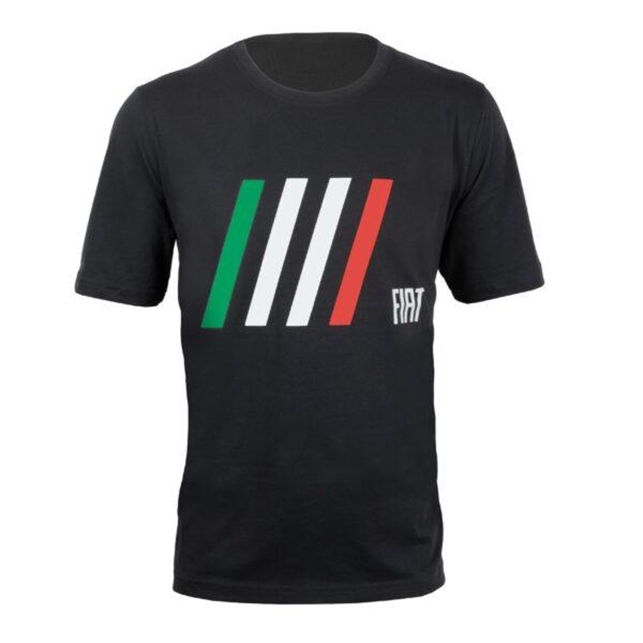 Fiat Grey T-Shirt With Italian Flag Logo (Large)