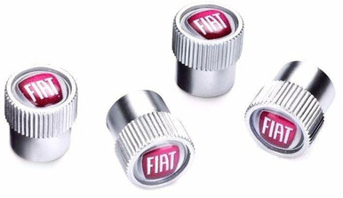 Genuine Fiat Valve Caps - Silver With Logo