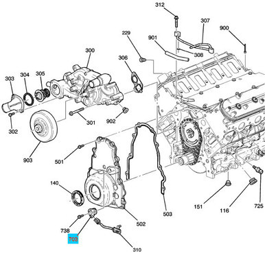 LS2, LS3, LS7, LS9 Sensor, Camshaft Position -12590720 - 12591720