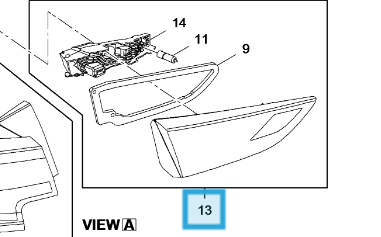 VAUXHALL LED Tail-Gate lights RH - 39098790