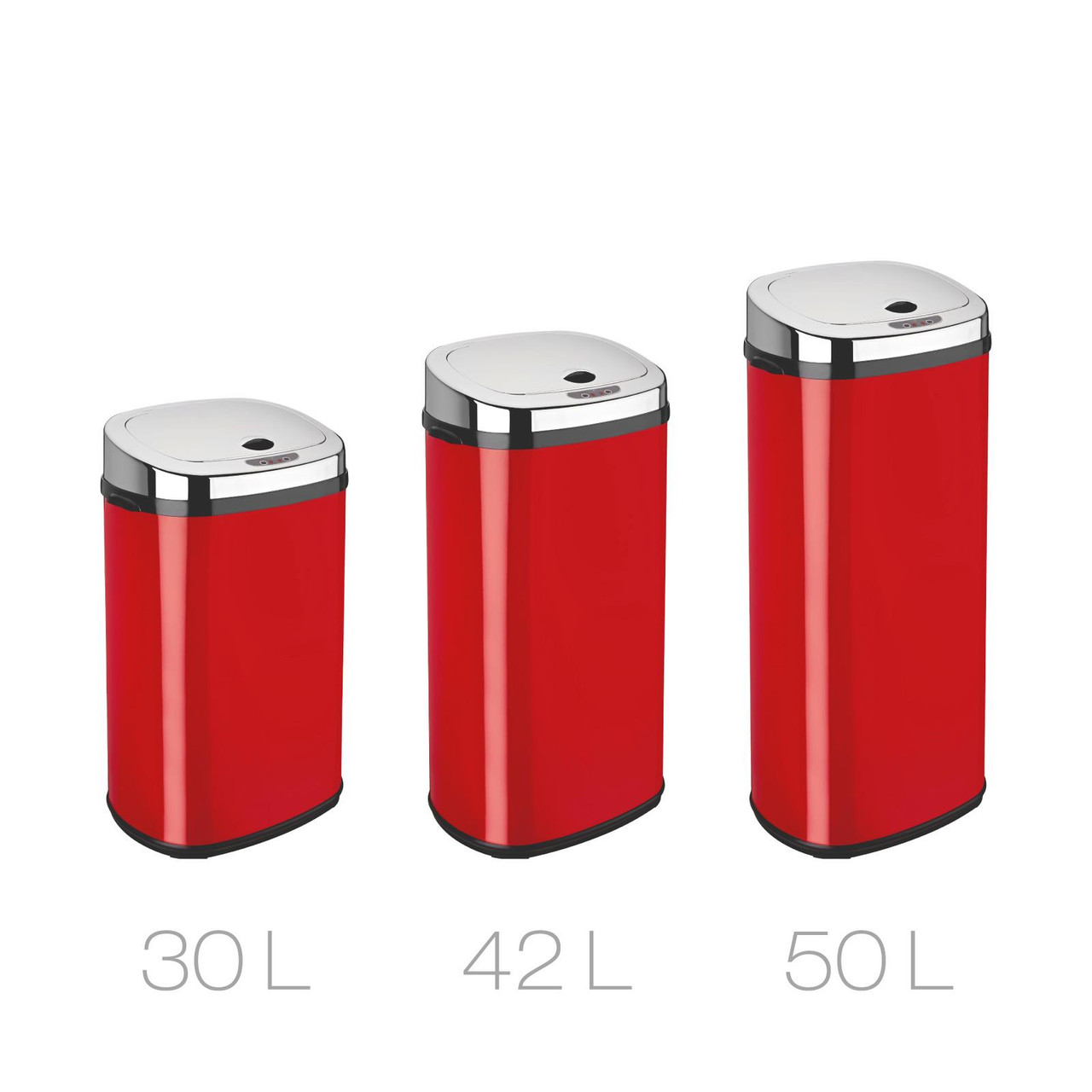 Red 50L Rectangle Origin Sensor Bin - Dihl