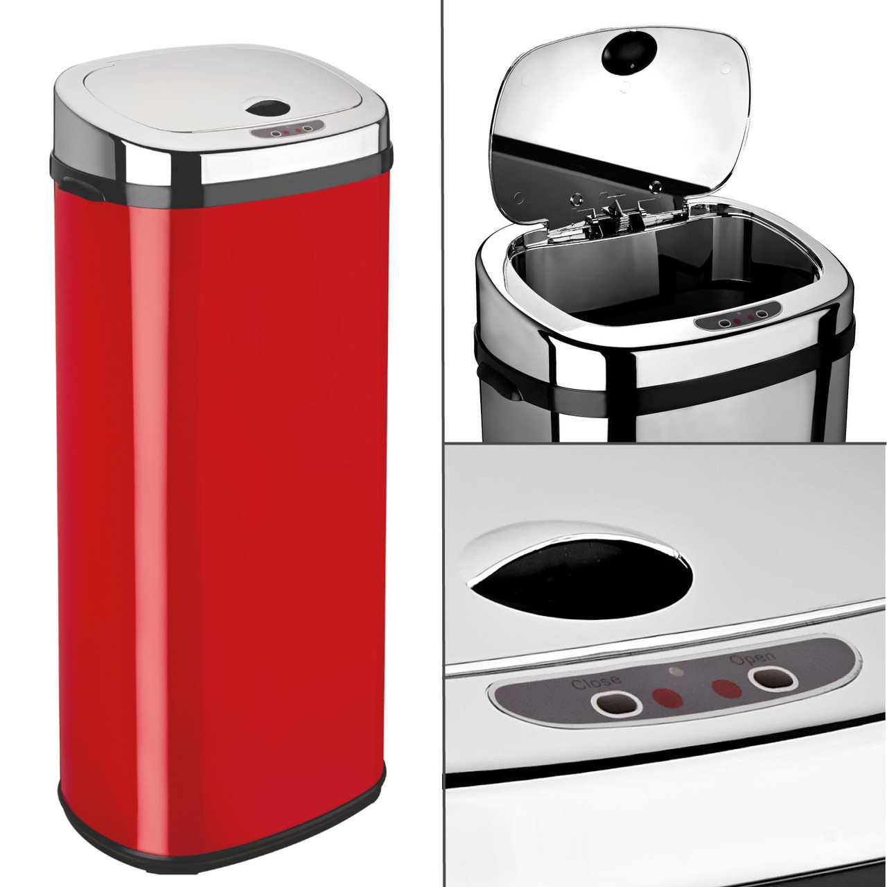 Red 50L Rectangle Origin Sensor Bin - Dihl