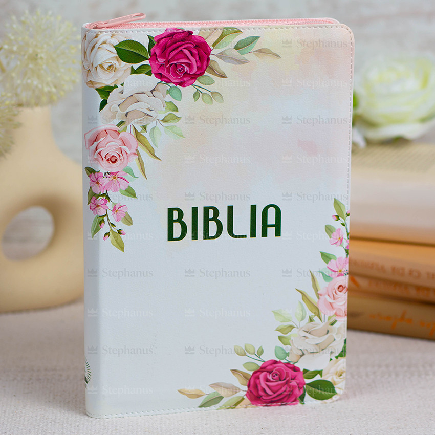 Biblia Cornilescu format mare Dumitru Cornilescu 076 ZTI- Alb Floral