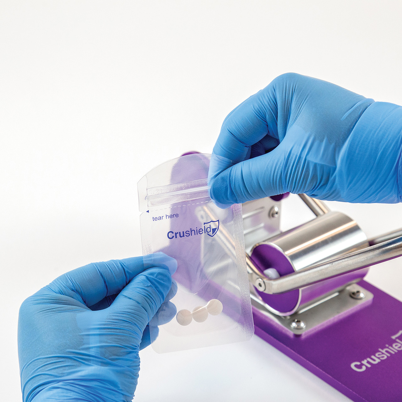 Crushield Heavy Duty Pouch Pill Rolling Crusher System, with 50 Zip Pouches