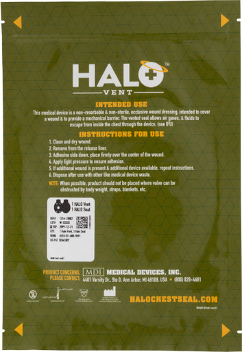 Halo Chest Seal High Performance Occlusive Dressing for Trauma Wounds ...