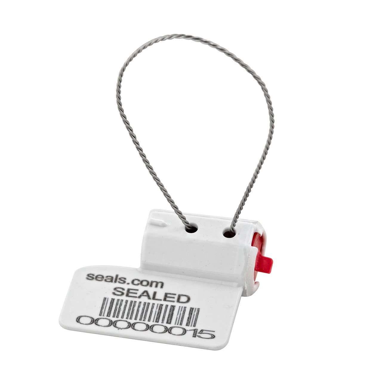 Barcoded Plastic Wire Reel Seal - Model RLWIR-WT-RD-SN