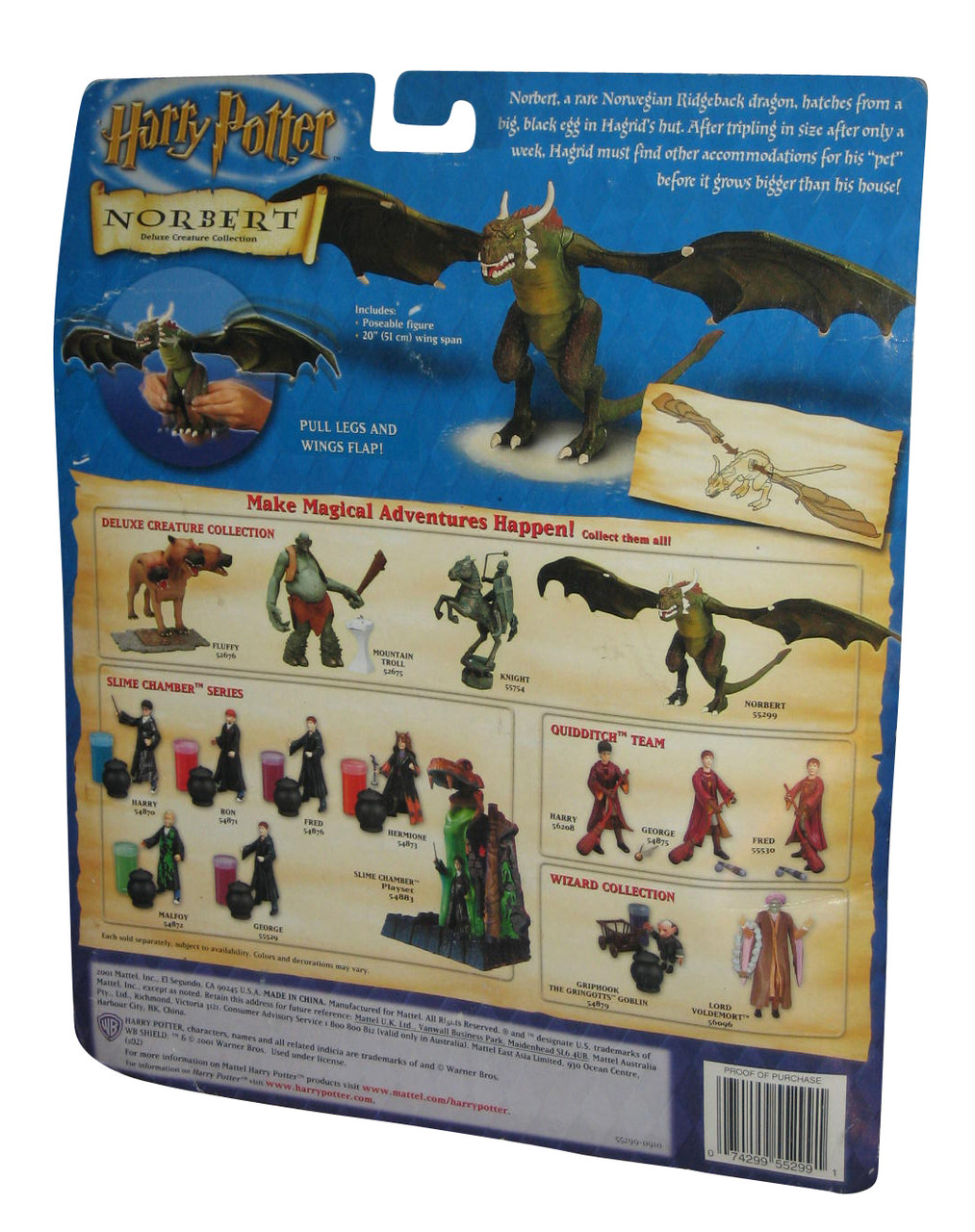 Harry Potter Norbert Dragon Deluxe Creature Movie (2001) Mattel Action ...