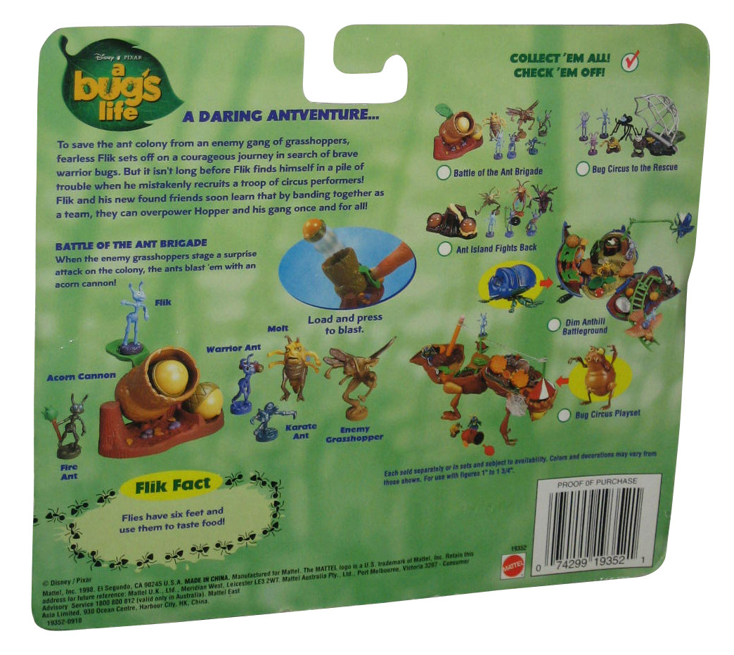 Disney Pixar A Bug's Life Bug Battle of The Ant Brigade (1998) Mattel ...