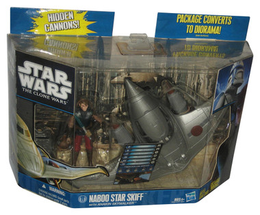 Star Wars The Clone Wars Diorama Naboo Star Skiff Toy Vehicle w/ Anakin ...