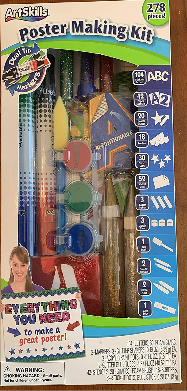 ArtSkills Poster Making Kit - 278 Pieces - Name Brand Overstock