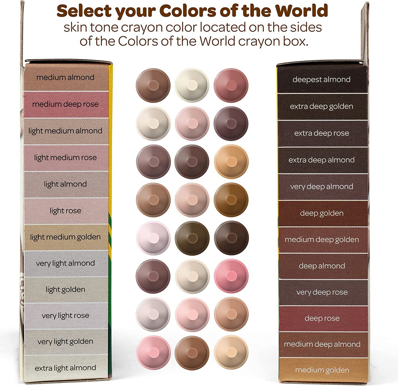 Crayola Crayons 24 Count, Colors of The World, Skin Tone Crayons, 24 ...