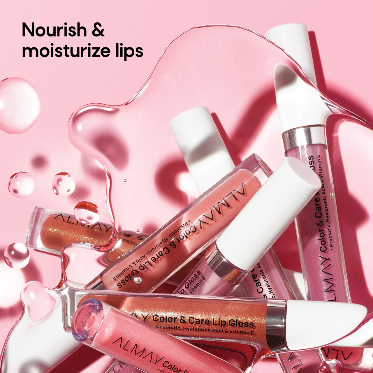 Almay Hydrating Lip Gloss, Soft Natural Colors, Prebiotic Complex ...
