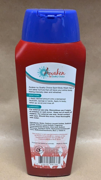 Awaken by Quality Choice Sport Body Wash Pure Hydration, 18 fl.oz ...