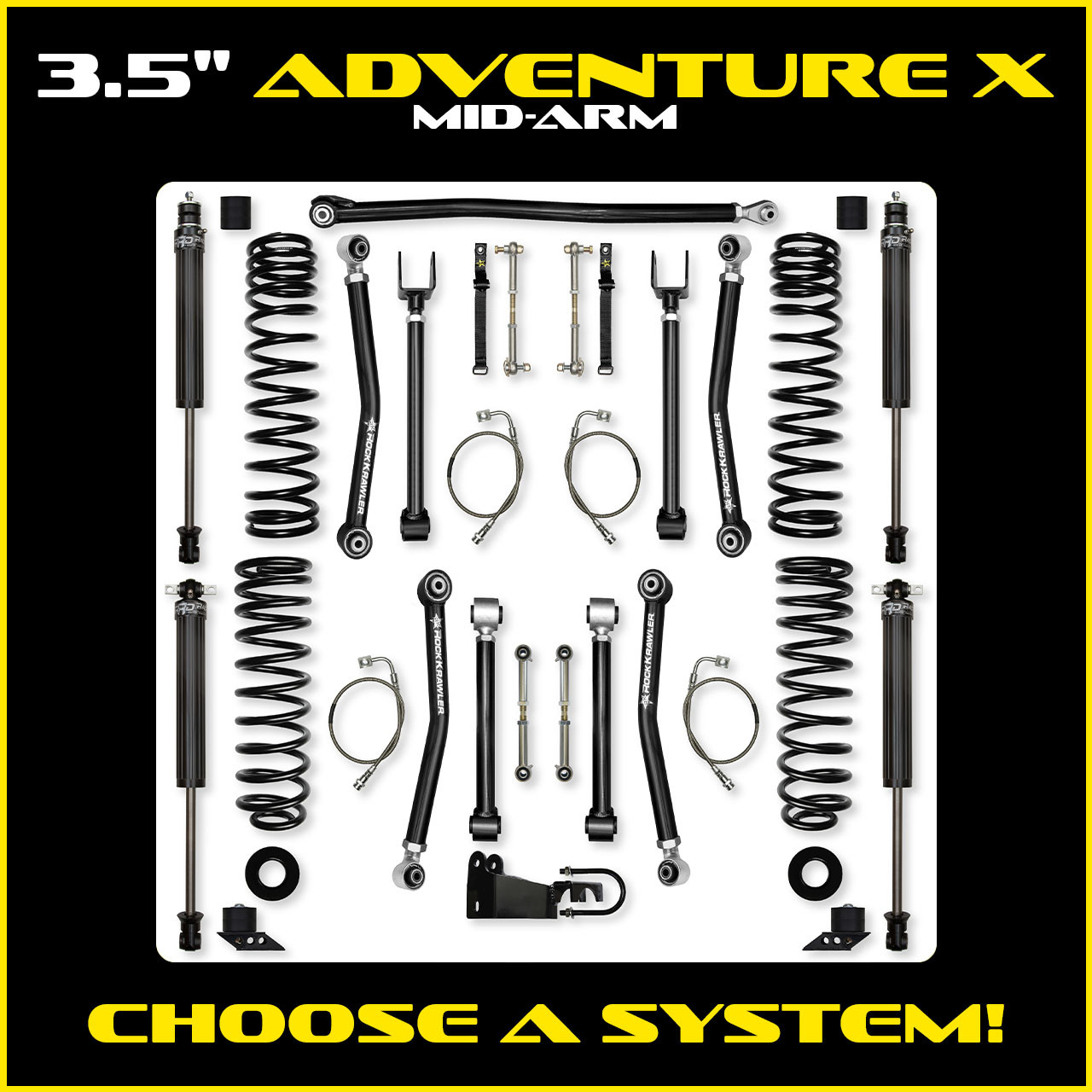 Rock Krawler 3.5" Adventure X Suspension System for Jeep Wrangler JK