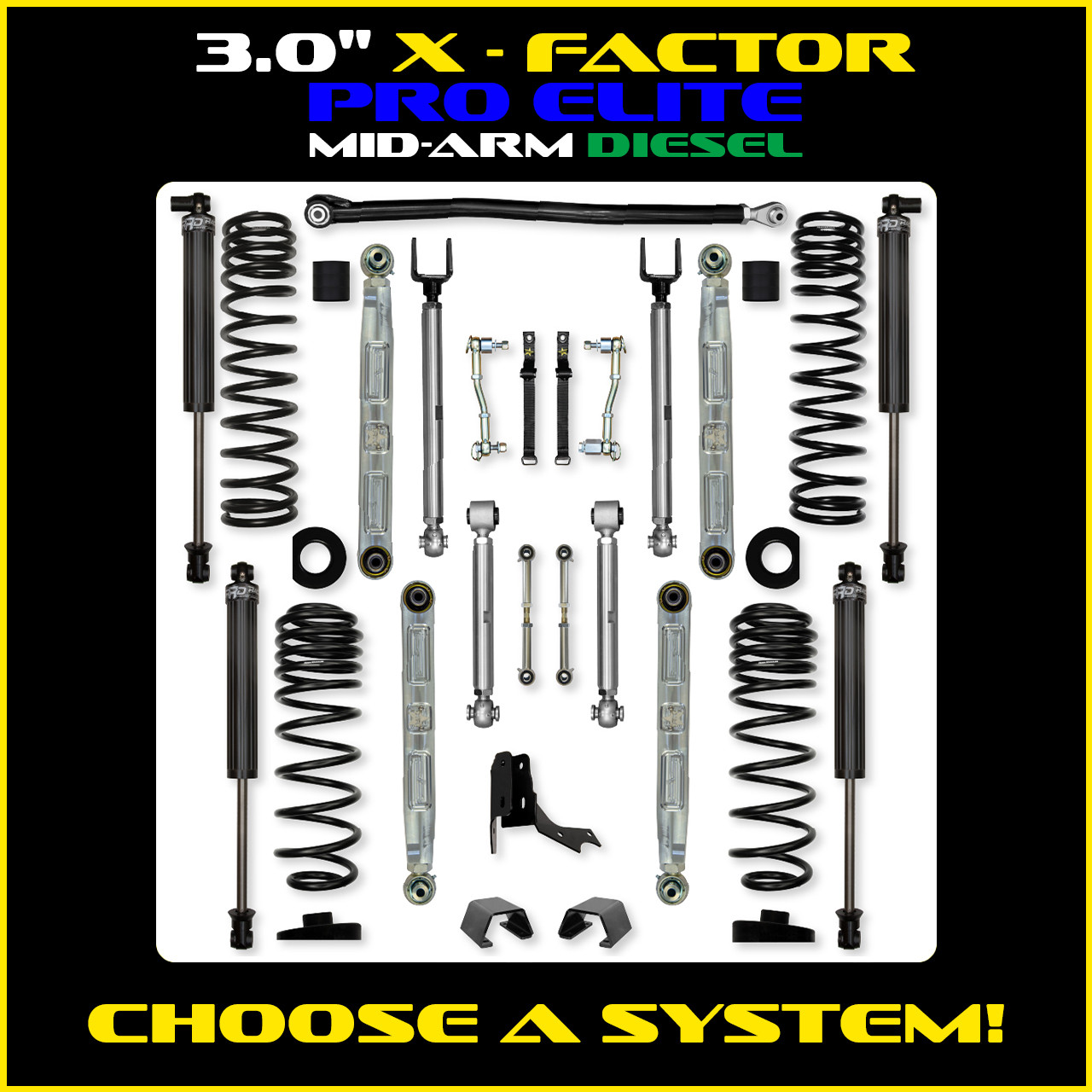 Rock Krawler 3.0" X-Factor PRO ELITE Mid-Arm Suspension System for Jeep ...