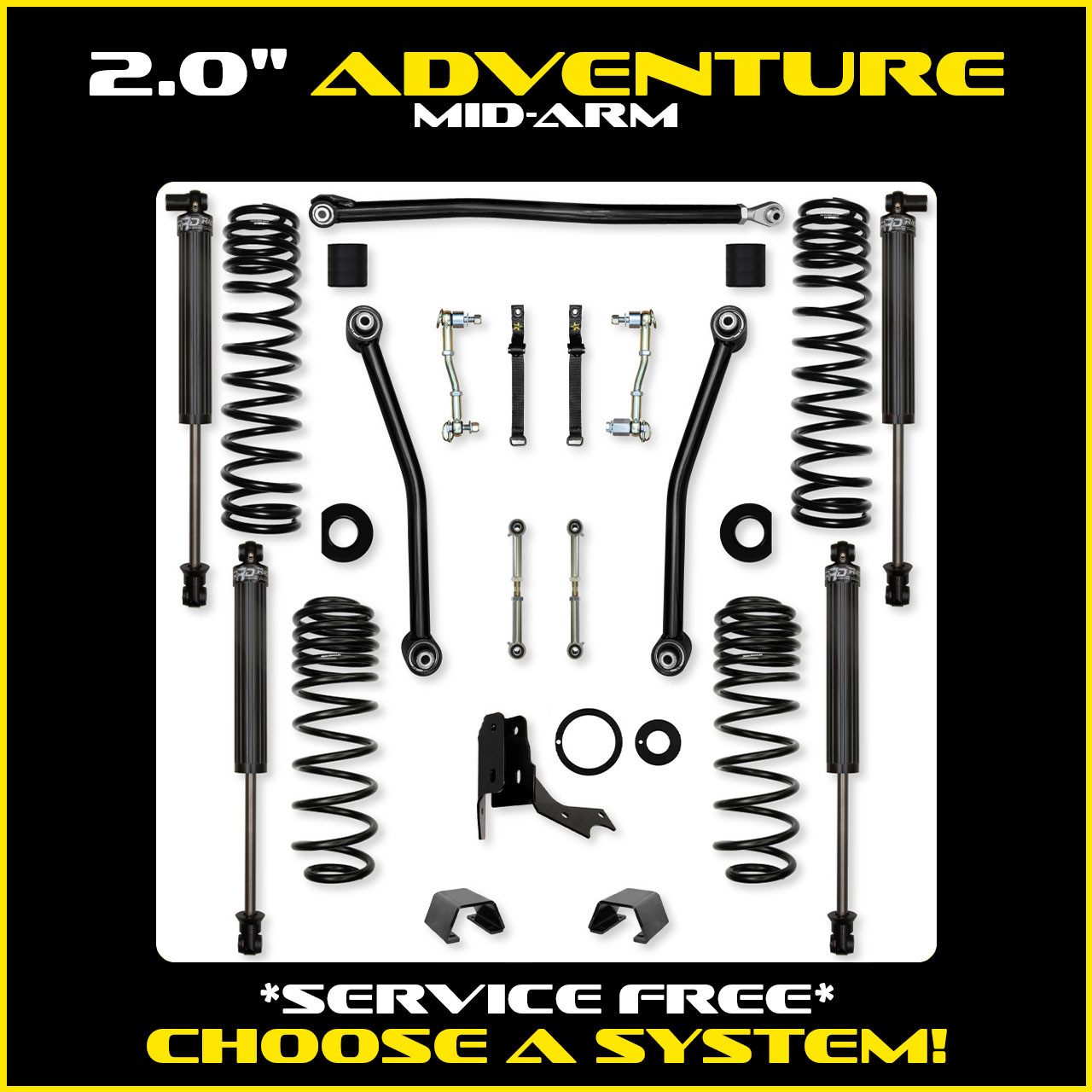 Rock Krawler 2.0" Adventure Mid-Arm Suspension System for Jeep ...