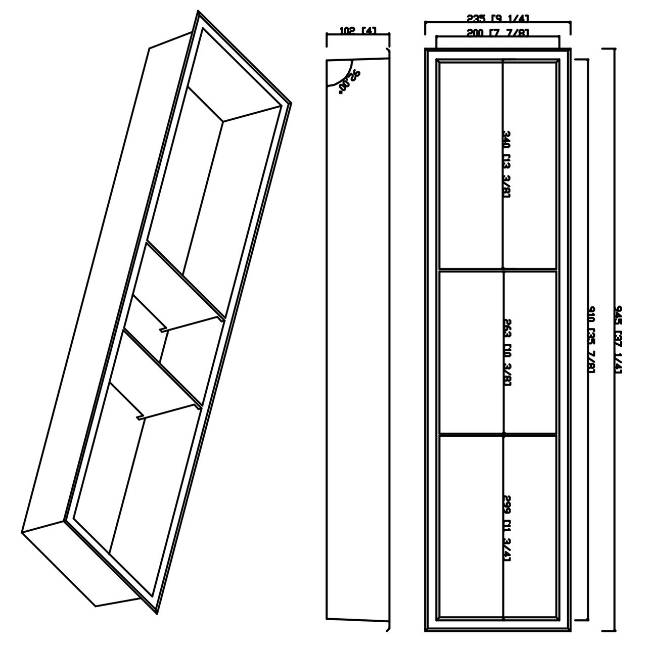 Thermopanel Stainless Steel Recess Shower Niche