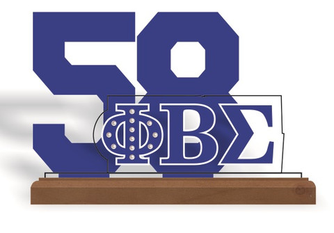 Acrylic Desktop Line Number w/ Wooden Base