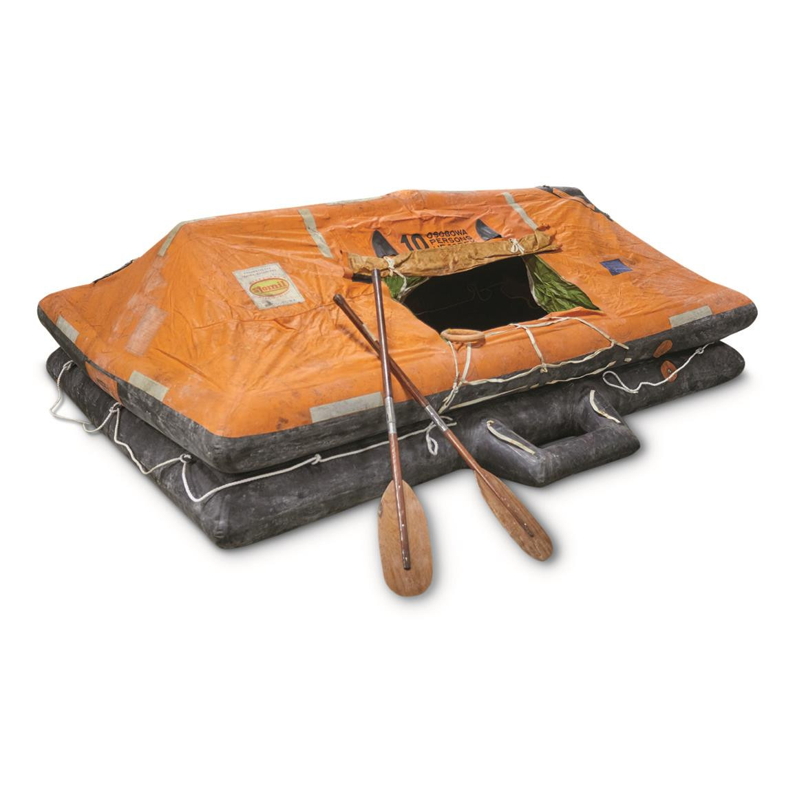POLISH 10-PERSON INFLATABLE LIFE RAFT LIKE NEW - STURM-MILTEC USA.
