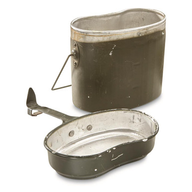 ROMANIAN OD 2-PC. ALUMINUM MESS KIT USED - STURM-MILTEC USA.