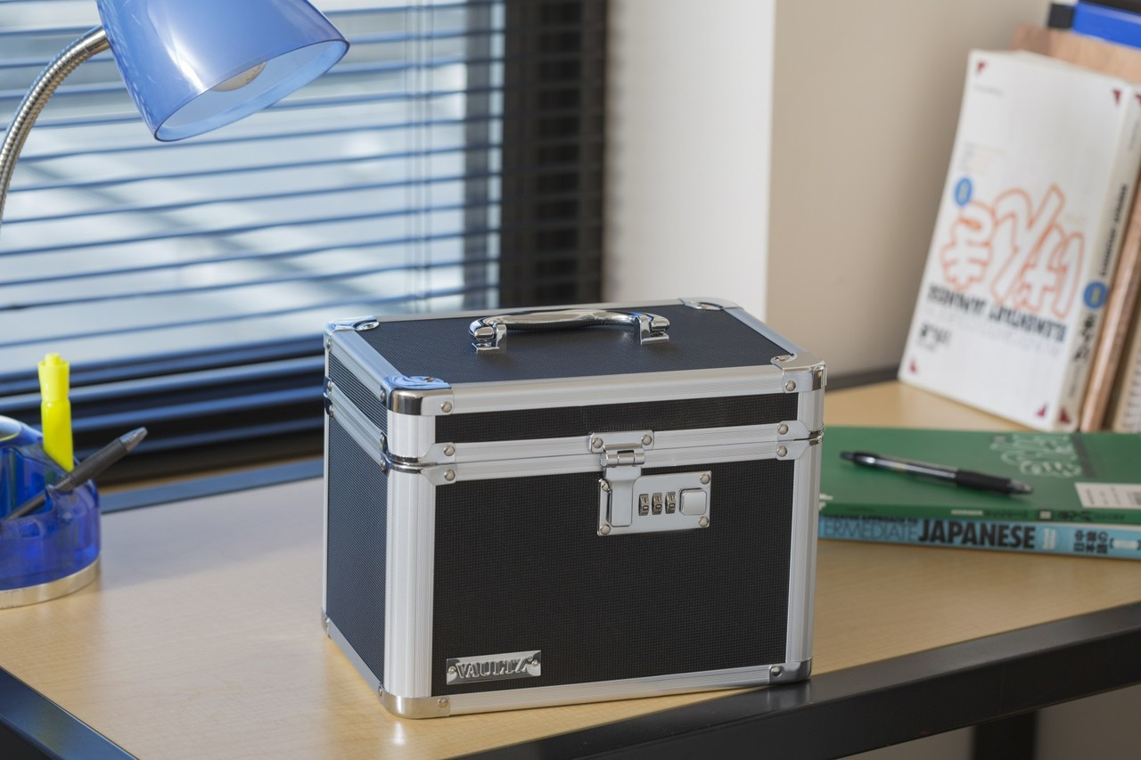 Locking Security Box, Black, Vaultz VZ01004