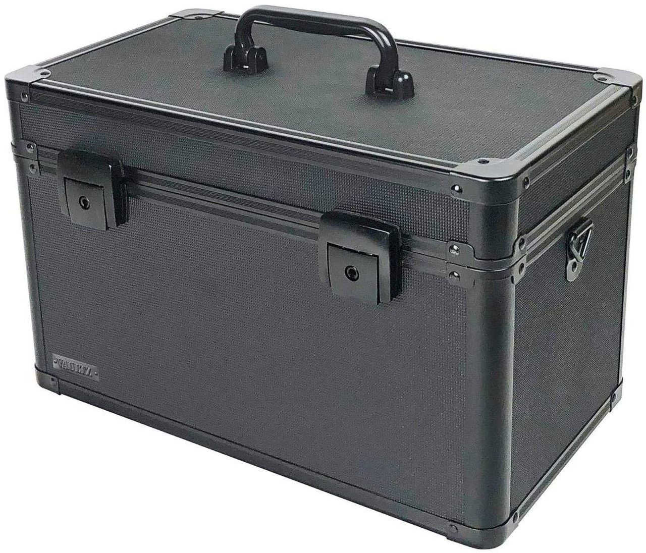 Vaultz Large Locking Storage Case with Dividers, Tactical Black - VZ00122