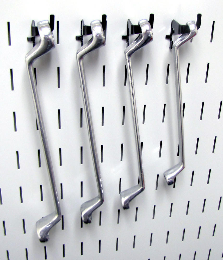 Pegboard Wrench Hooks - 90 Degree Bend Slotted Peg Hook