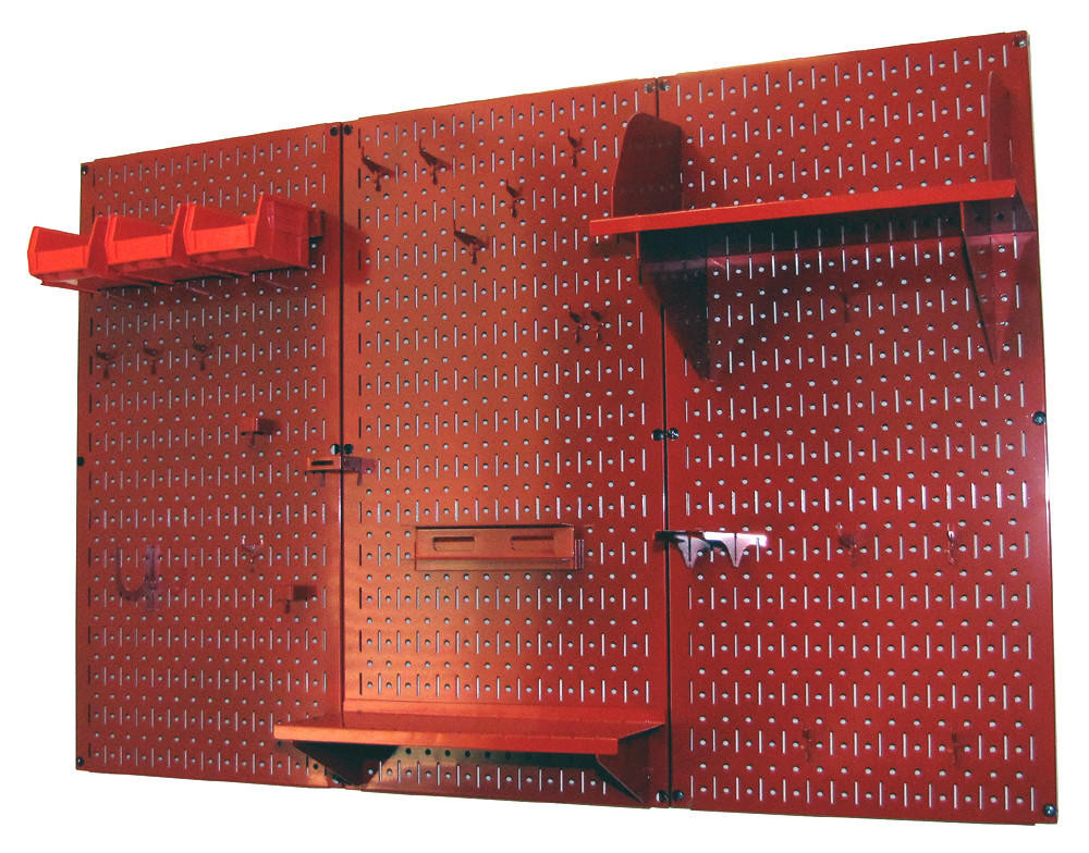 Standard Pegboard Workbench Organizer - Red Tool Board