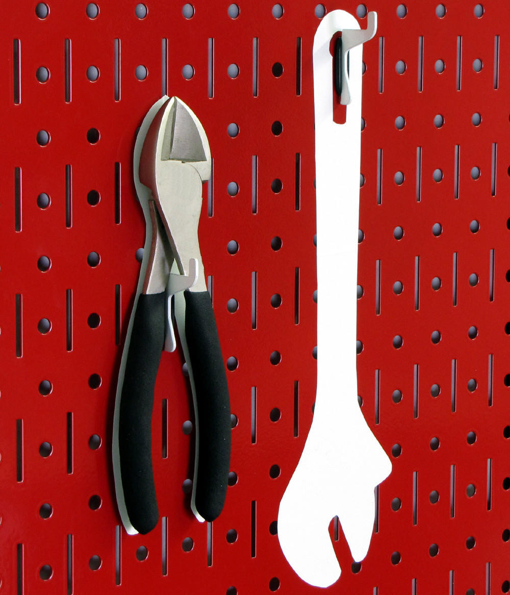 Red Peg Board - Metal Pegboard - 32 x 16