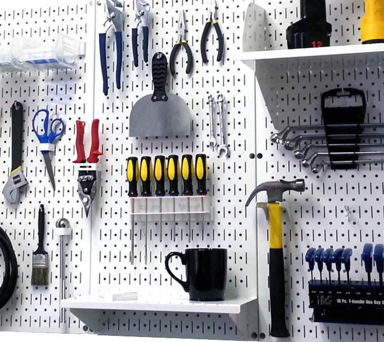 Small White Peg Board Fun Size Metal Pegboard Tile