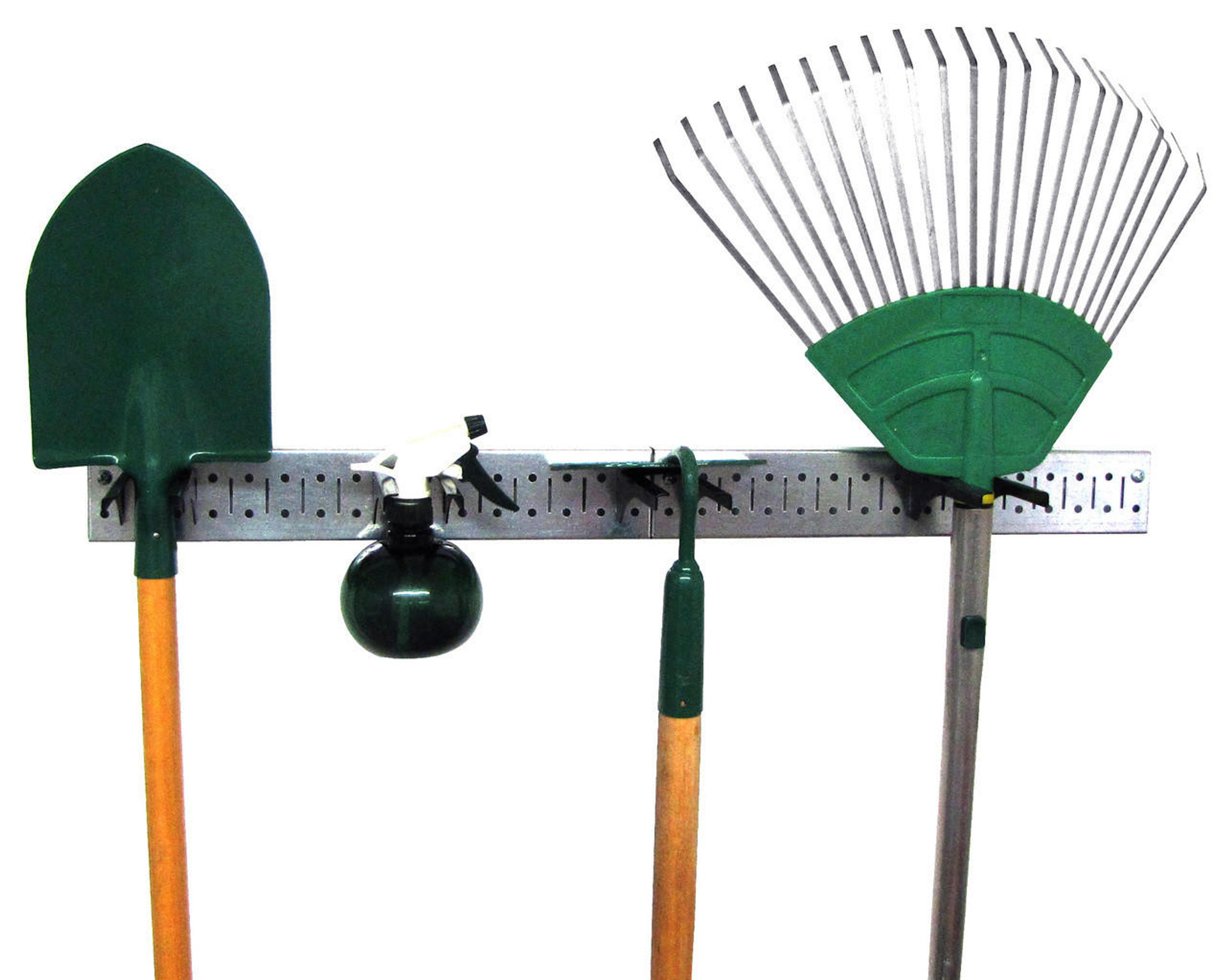 Garden Tool Rack Peg Board Rail - Shovel Rake Steel Rack