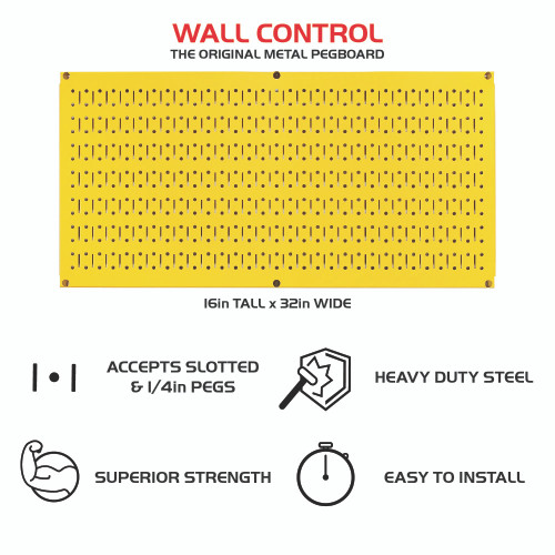 Yellow Metal Pegboard - Horizontal - Steel