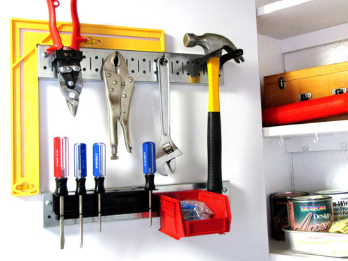 Metal Pegboard Strip | Peg board Rail | Black Pegboard Strip