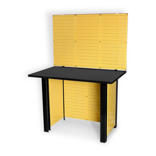 Golden Yellow Workbench: Durable & Versatile Storage