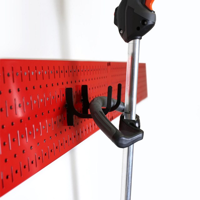 Small Red Metal Pegboard - Narrow Spaces