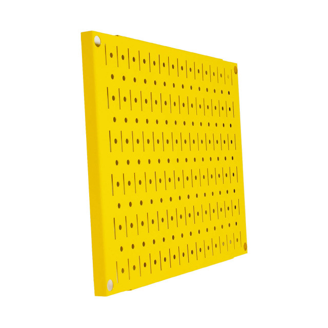 Small Yellow Peg Board - Fun Size Metal Pegboard Tile