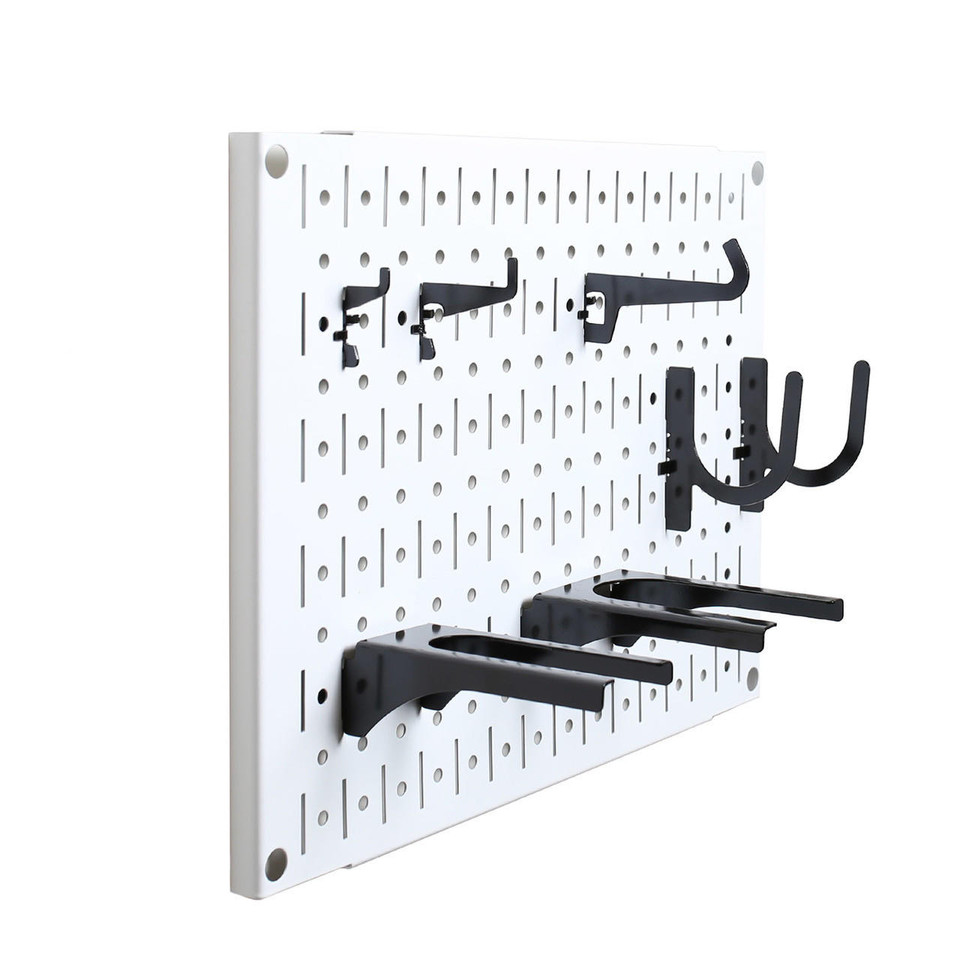 Small White Peg Board - Fun Size Metal Pegboard Tile