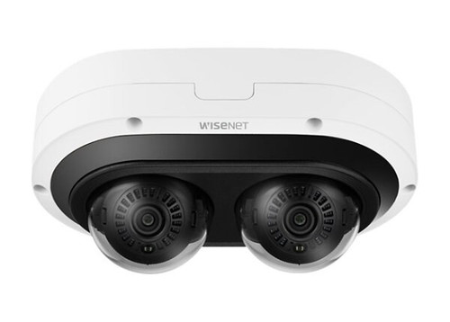 New Hanwha Vision 6MP X 2 AI Dual sendow Outdoor Dome Camera with IR ...