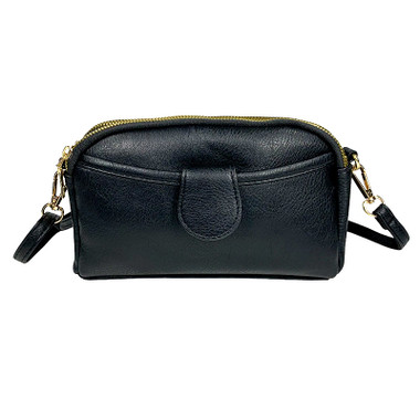 Black Double Pouch Crossbody Bag | Curvaceous Australia