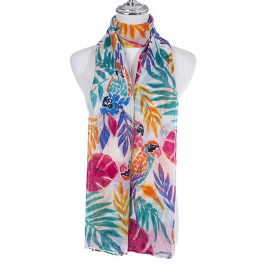 Multicolour Parrot Scarf | Curvaceous Clothing