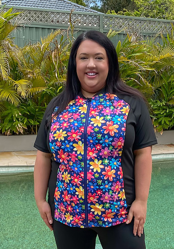 Plus Size Fun Flowers Rashie | Curvaceous