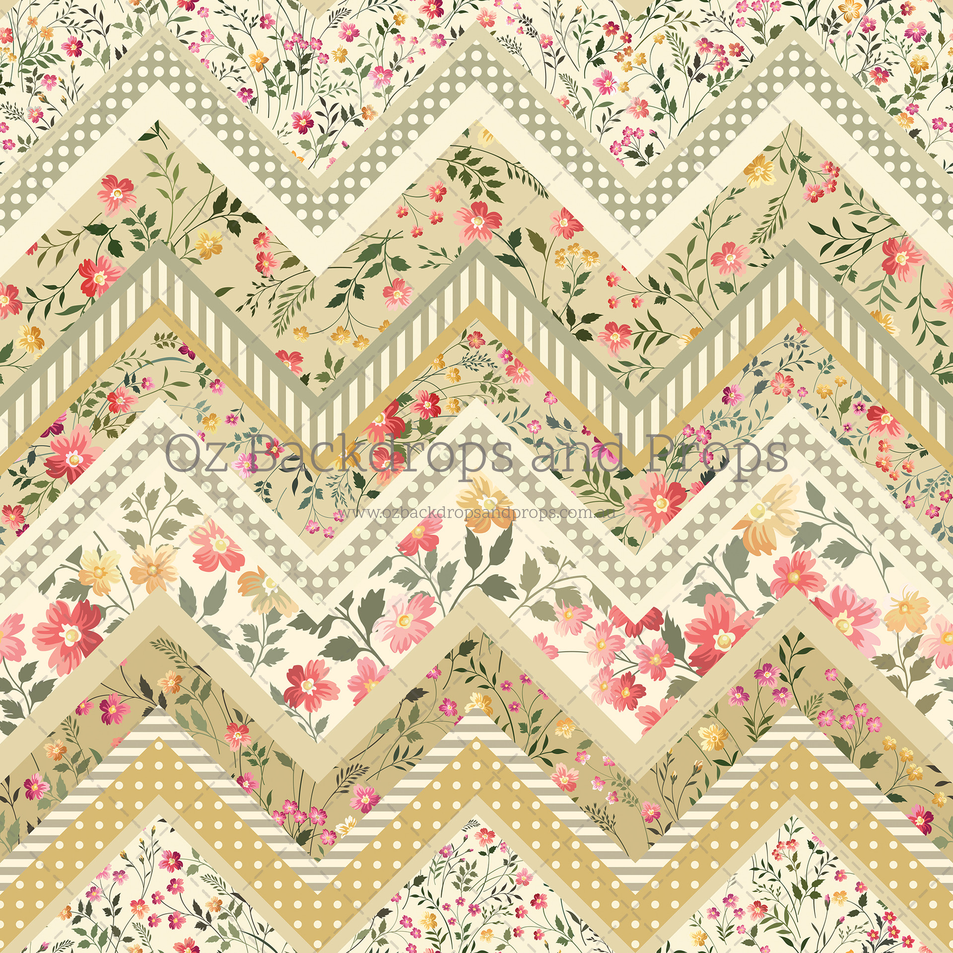 Floral Chevron - Oz Backdrops & Props Pty Ltd