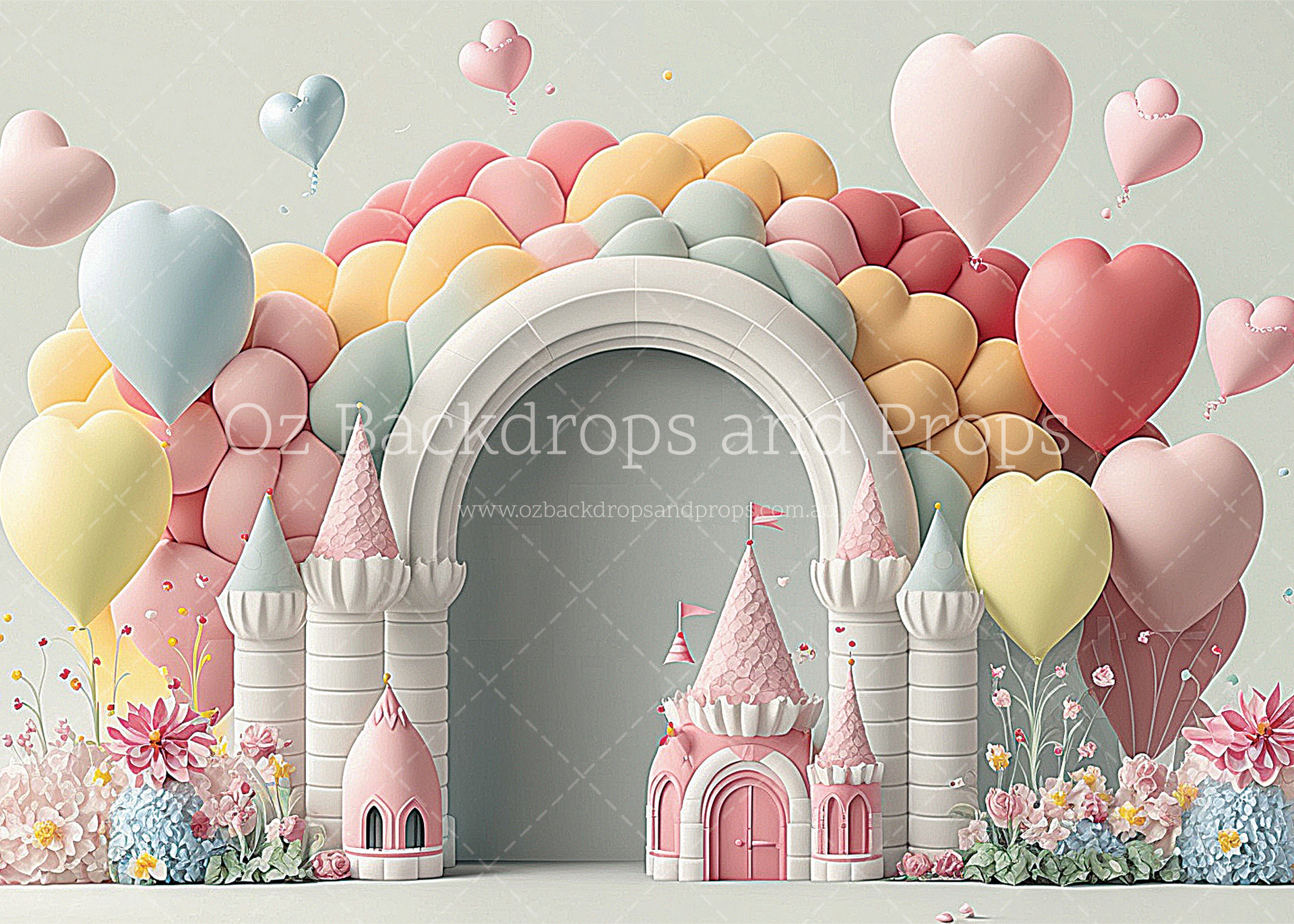 Castle Balloon Arch - Oz Backdrops & Props Pty Ltd