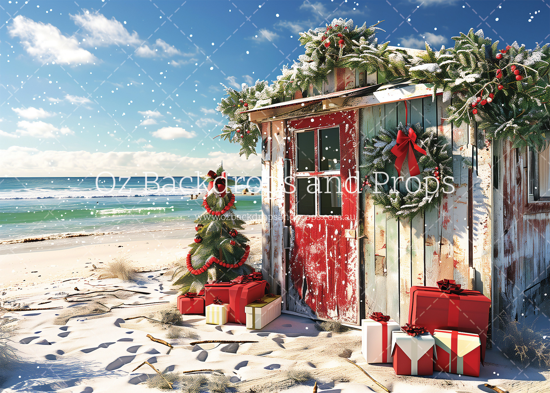 Christmas on the Beach - Oz Backdrops & Props