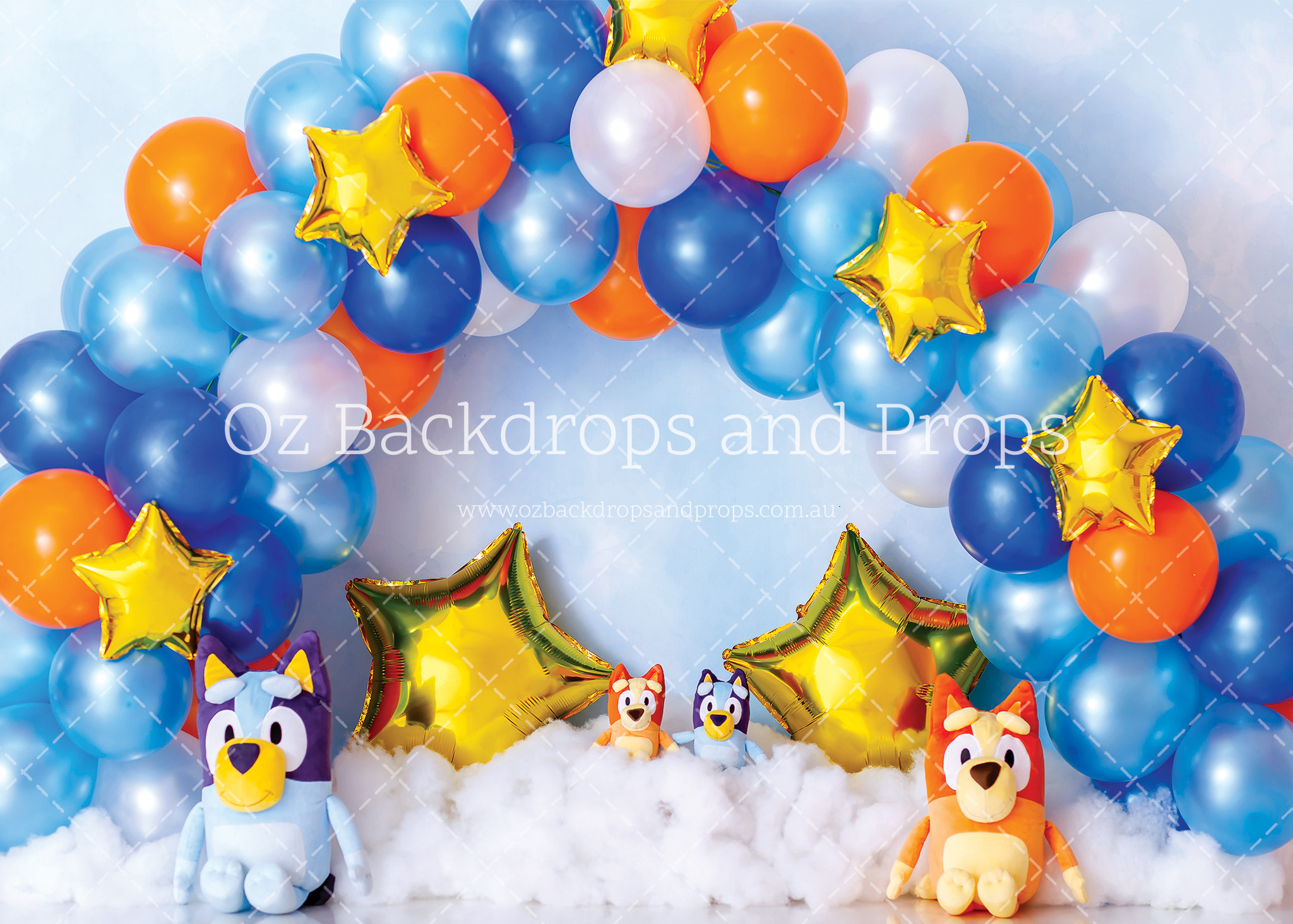 Bluey Balloon Arch - Oz Backdrops & Props Pty Ltd