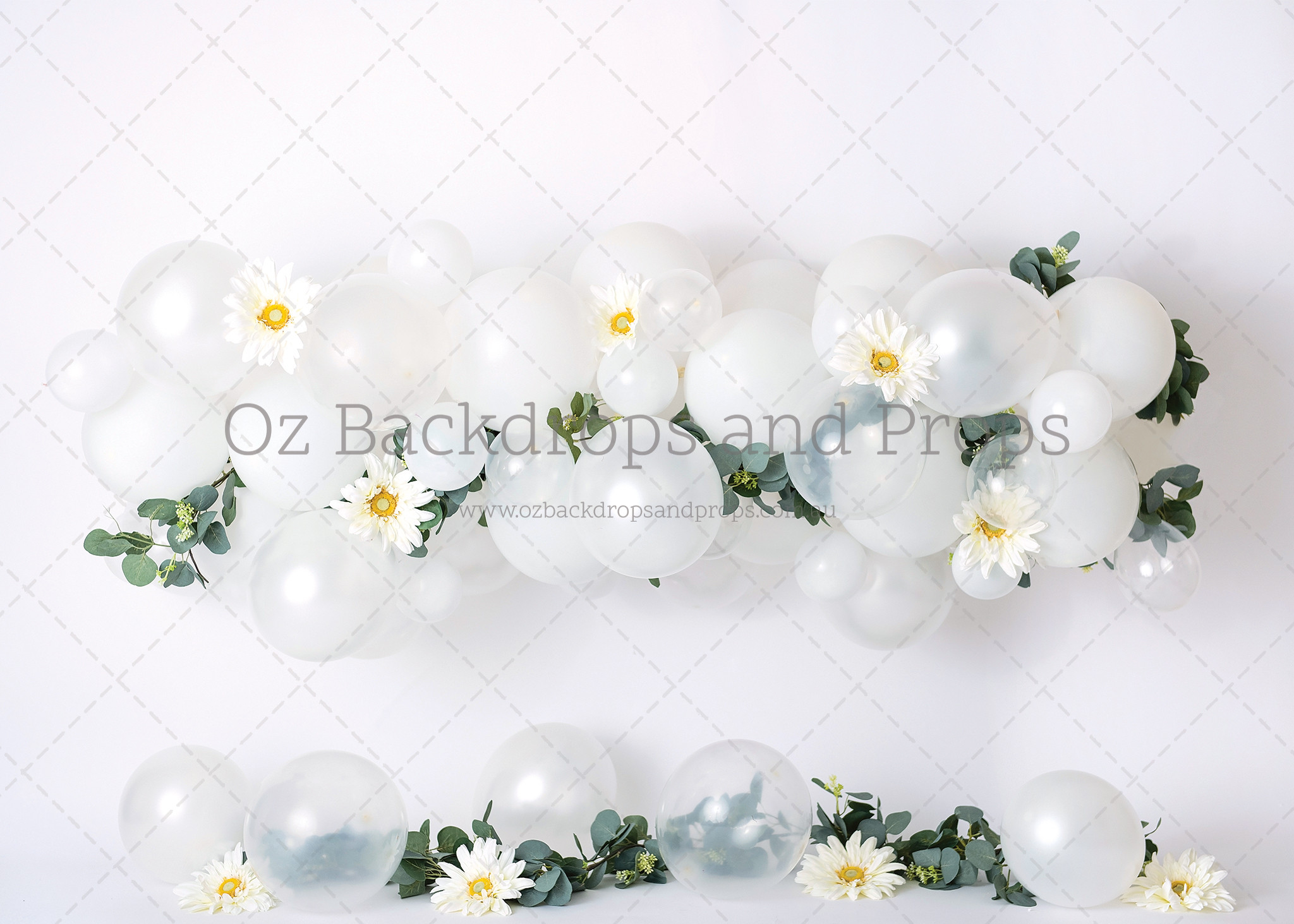 White Daisy Balloons - Oz Backdrops & Props